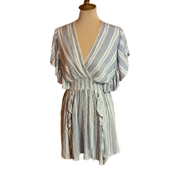 Angie | Dresses | Angie Boho Hippie Chic Girly Striped Mini Dress ...